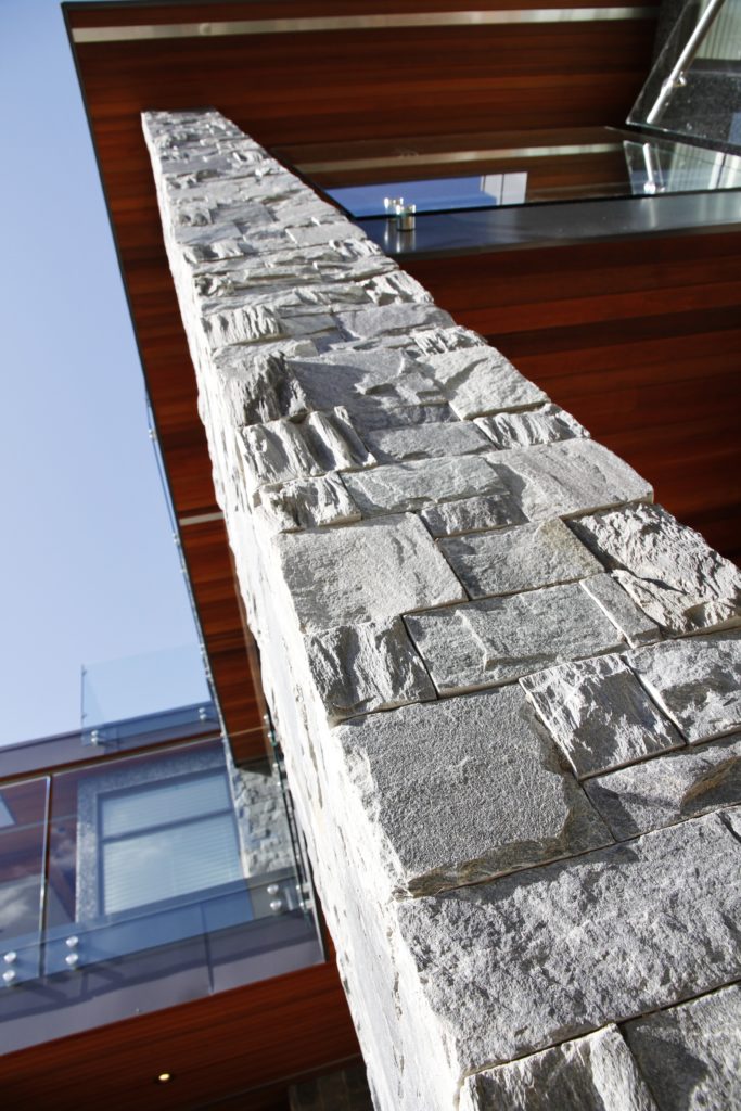 Stone Columns on Modern Vancouver Home