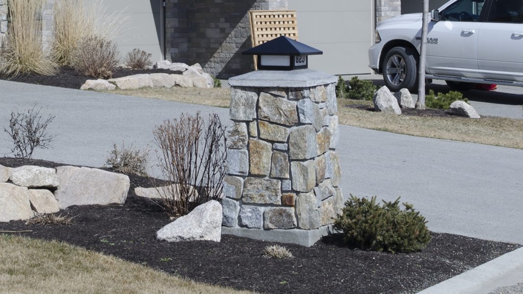 Granite Post With Light