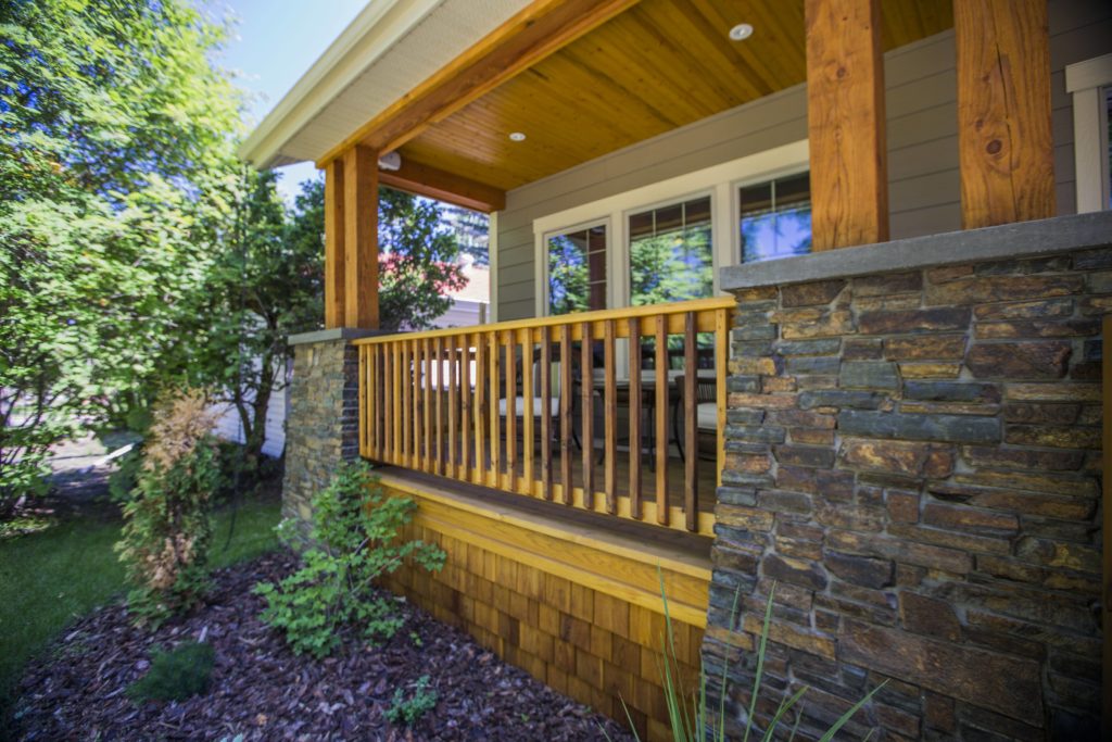 Front Porch with Stone Posts