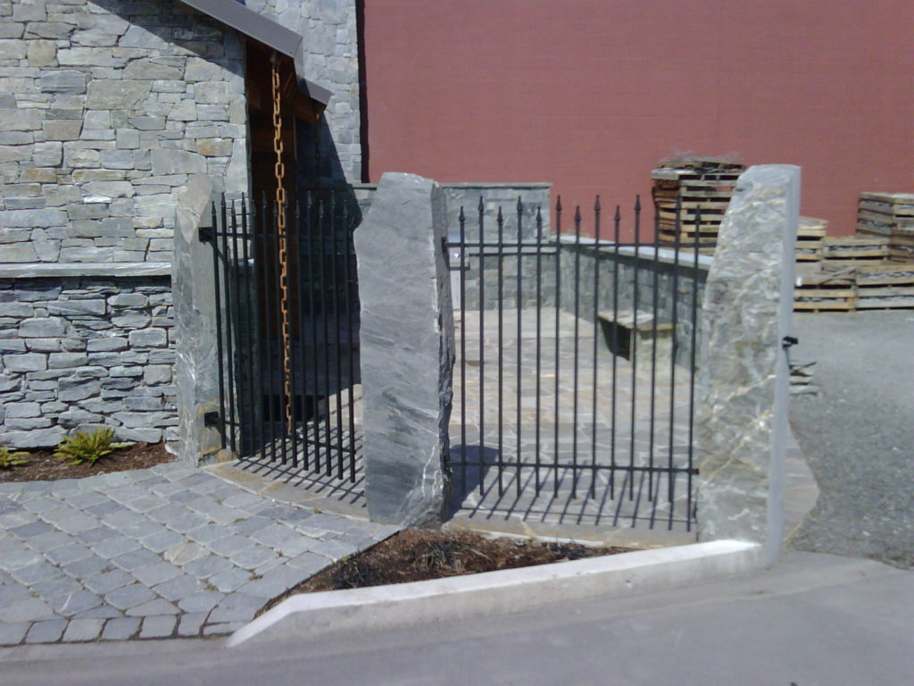 Exterior Stone Columns Metal Fencing | K2 Stone