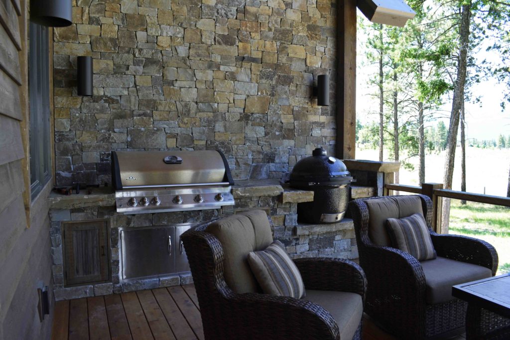 Stone Feature Wall Exterior Covered Deck | K2 Stone